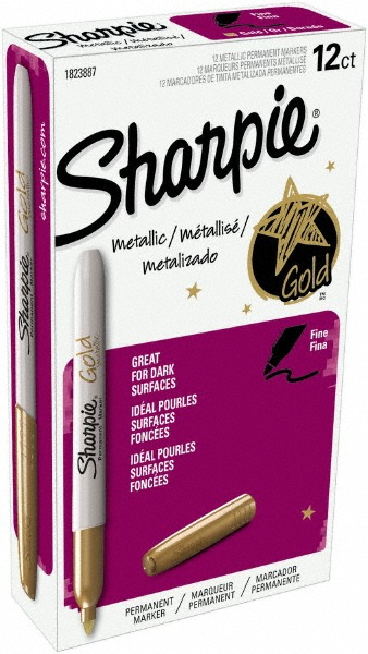 Sharpie - Permanent Marker: Metallic Gold, AP Non-Toxic, Fine Tip | MSC ...