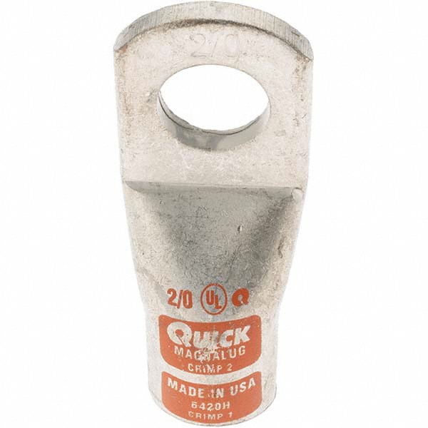 Made in USA - D Shaped Ring Terminal: Non-Insulated, 2/0 AWG, Crimp ...