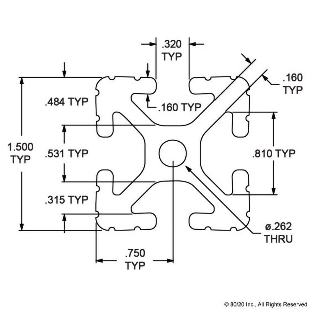 80/20 Inc. - Framing Upright: 1-1/2" Wide, 97" High | MSC Direct