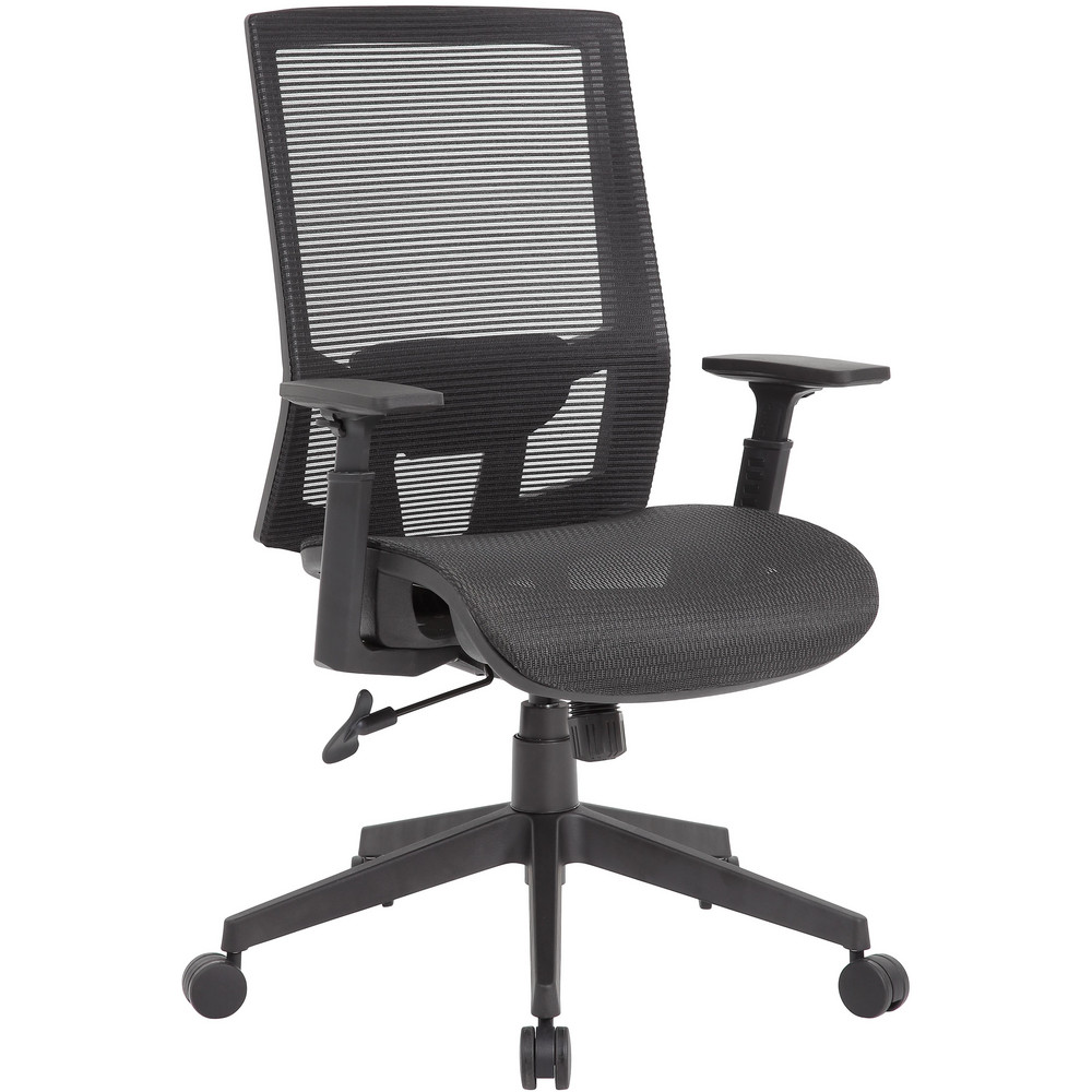Boss Office Products - Task Chair: Mesh, Adjustable Height, Black | MSC ...