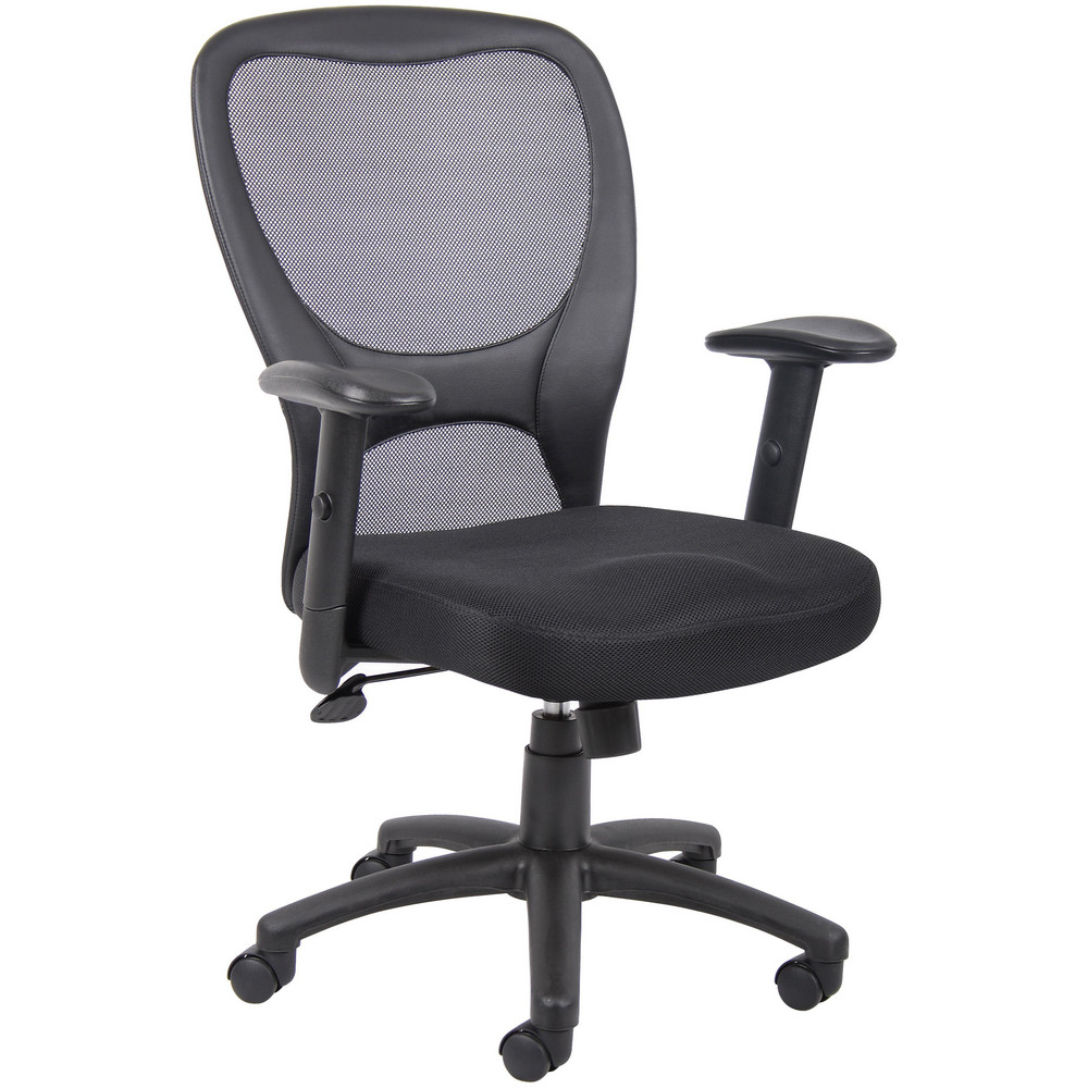 Boss Office Products - Task Chair: Vinyl, Adjustable Height, Black ...