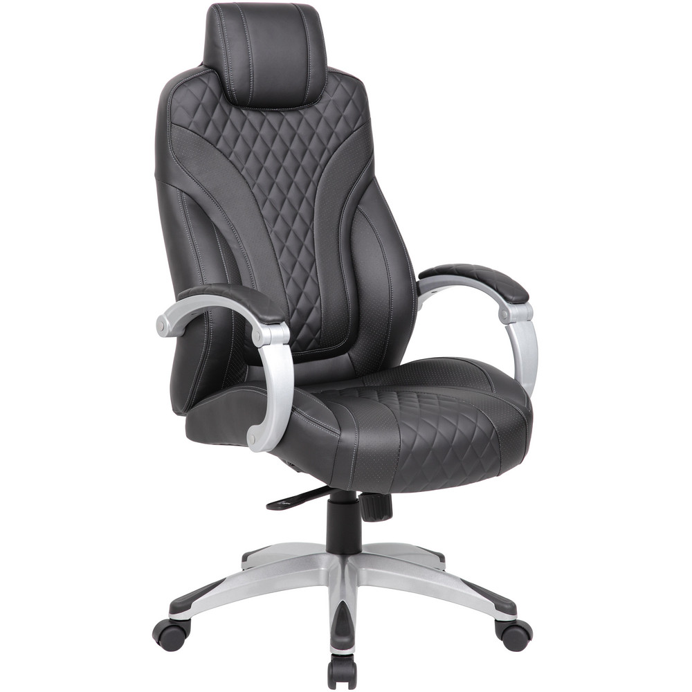 Boss Office Products - Task Chair: Vinyl, Adjustable Height, Black ...
