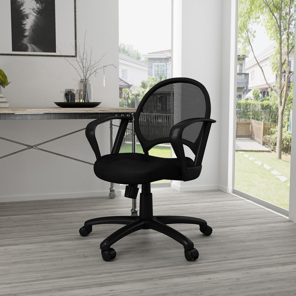 Boss Office Products - Task Chair: Mesh, Adjustable Height, Black | MSC ...