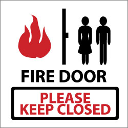 AccuformNMC - Fire Sign: Fire Door - Please Keep Closed | MSC Direct