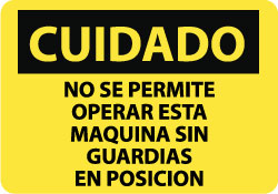 NMC - "Cuidado - No Se Permite Operar Esta Maquina sin Guardias en ...