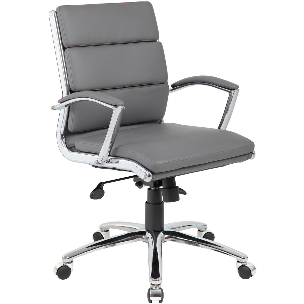 Boss Office Products - Task Chair: Vinyl, Adjustable Height, Gray | MSC ...