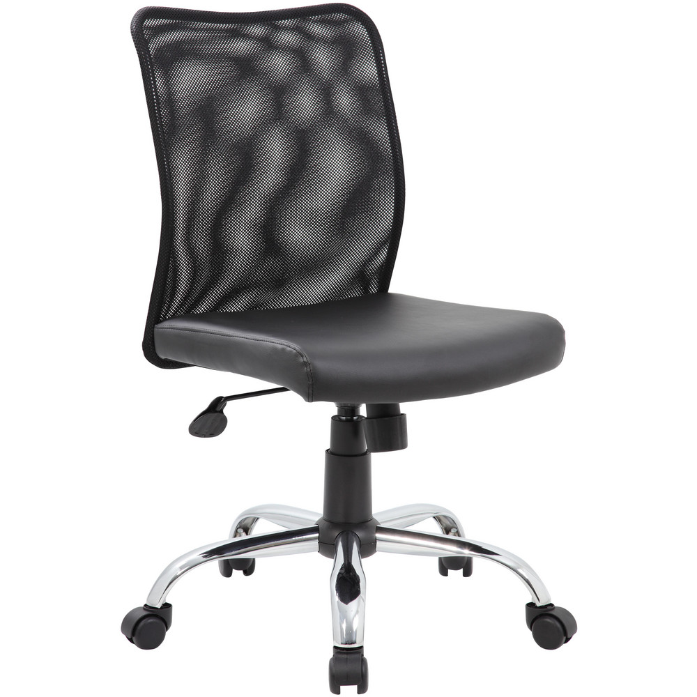 Boss Office Products - Task Chair: Vinyl, Adjustable Height, Black ...