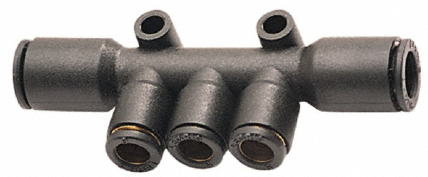 Legris - 10 x 6mm Outside Diam, Nylon Push-to-Connect Multiple Tee with ...