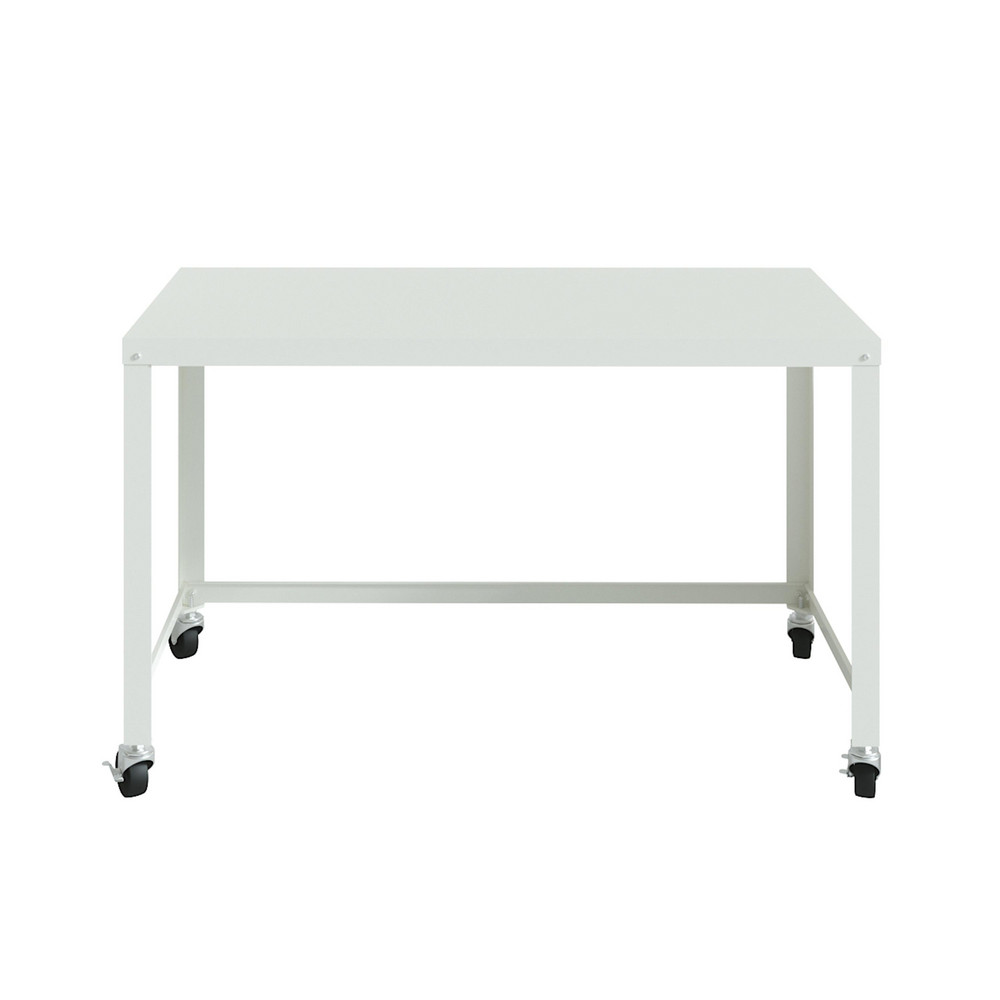Space Solutions - Steel Base Computer Desk: Steel Top, White | MSC Direct