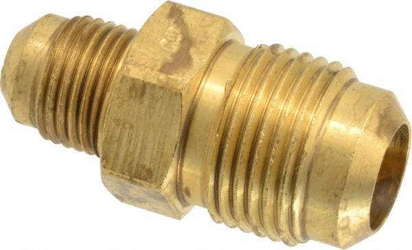Parker - Brass Flared Tube Union Reducer: 5/8 x 3/8" OD, 5/8-18 Thread ...