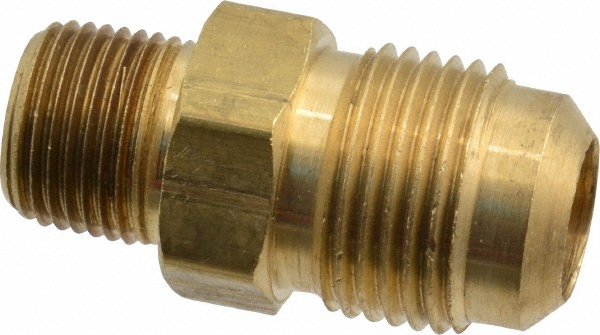 Parker - Brass Flared Tube Male Connector: 5/8" OD, 3/8-18 Thread, 45 deg Flared Angle | MSC Direct