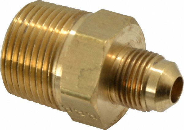 Parker - Brass Flared Tube Male Connector: 3/8" OD, 3/4-14 Thread, 45 deg Flared Angle | MSC Direct