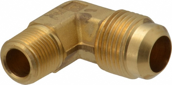 Parker - Brass Flared Tube 90 Deg Male Elbow: 5/8" OD, 3/8-18 Thread, 45 deg Flared Angle | MSC ...