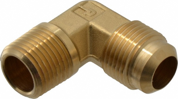 Parker - Brass Flared Tube 90 Deg Male Elbow: 5/8" OD, 1/2-14 Thread, 45 deg Flared Angle | MSC ...