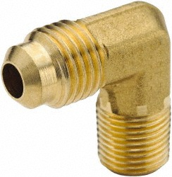 Parker - Brass Flared Tube 90 Deg Male Elbow: 5/16" OD, 3/8-18 Thread, 45 deg Flared Angle | MSC ...