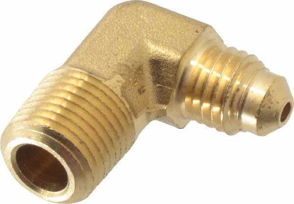 Parker - Brass Flared Tube 90 Deg Male Elbow: 1/8" OD, 1/8-27 Thread, 45 deg Flared Angle | MSC ...
