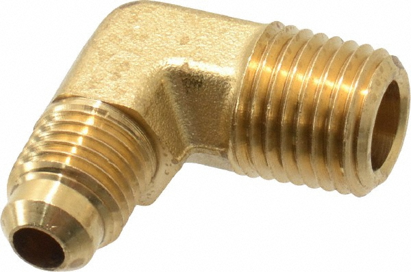 Parker - Brass Flared Tube 90 Deg Male Elbow: 1/4" OD, 1/4-18 Thread, 45 deg Flared Angle | MSC ...