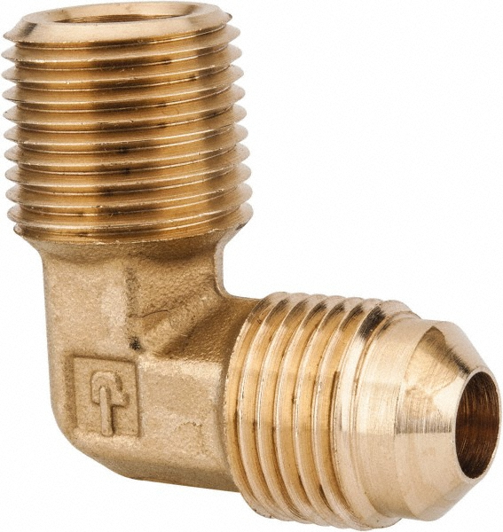 Parker - Brass Flared Tube 90 Deg Male Elbow: 3/8" OD, 3/8-18 Thread, 45 deg Flared Angle | MSC ...