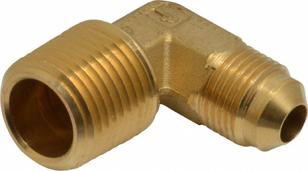 Parker - Brass Flared Tube 90 Deg Male Elbow: 3/8" OD, 1/2-14 Thread, 45 deg Flared Angle | MSC ...