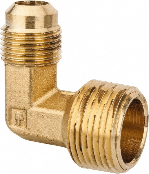 Parker - Brass Flared Tube Male Elbow: 1/2" OD, 3/4-14 Thread, 45 deg Flared Angle | MSC Direct
