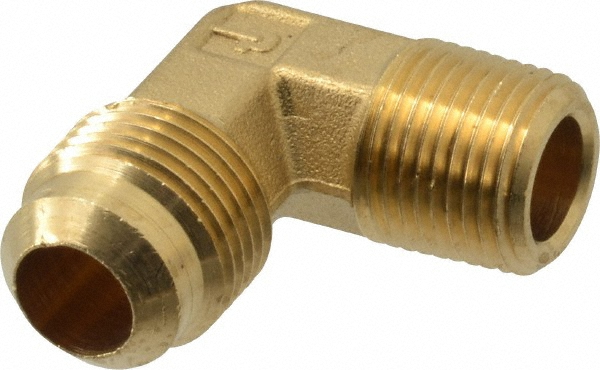 Parker - Brass Flared Tube 90 Deg Male Elbow: 1/2" OD, 3/8-18 Thread, 45 deg Flared Angle | MSC ...