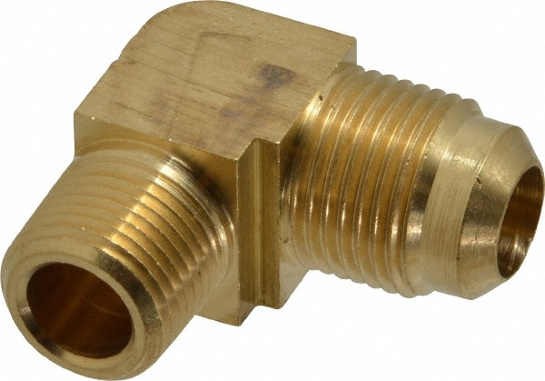 Parker - Brass Flared Tube 45 Deg Extended Male Elbow: 1/2" OD, 3/8-18 Thread, 45 deg Flared ...