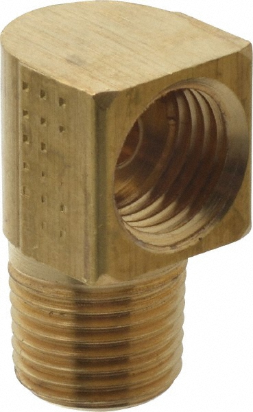 Parker - Brass Flared Tube 90 Deg Inverted Male Elbow: 3/16" OD, 1/8-27 Thread | MSC Direct