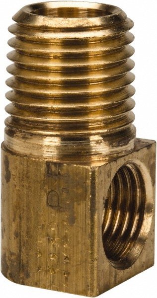 Parker - Brass Flared Tube 90 Deg Inverted Male Elbow: 1/4" OD, 1/4-18 Thread | MSC Direct