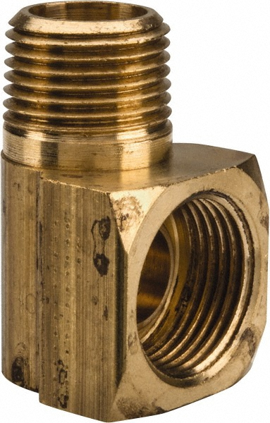 Parker - Brass Flared Tube 90 Deg Inverted Male Elbow: 1/2" OD, 3/8-18 Thread | MSC Direct