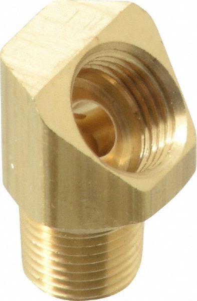 Parker - Brass Flared Tube 45 Deg Inverted Elbow: 1/4" OD, 1/8-27 Thread | MSC Direct