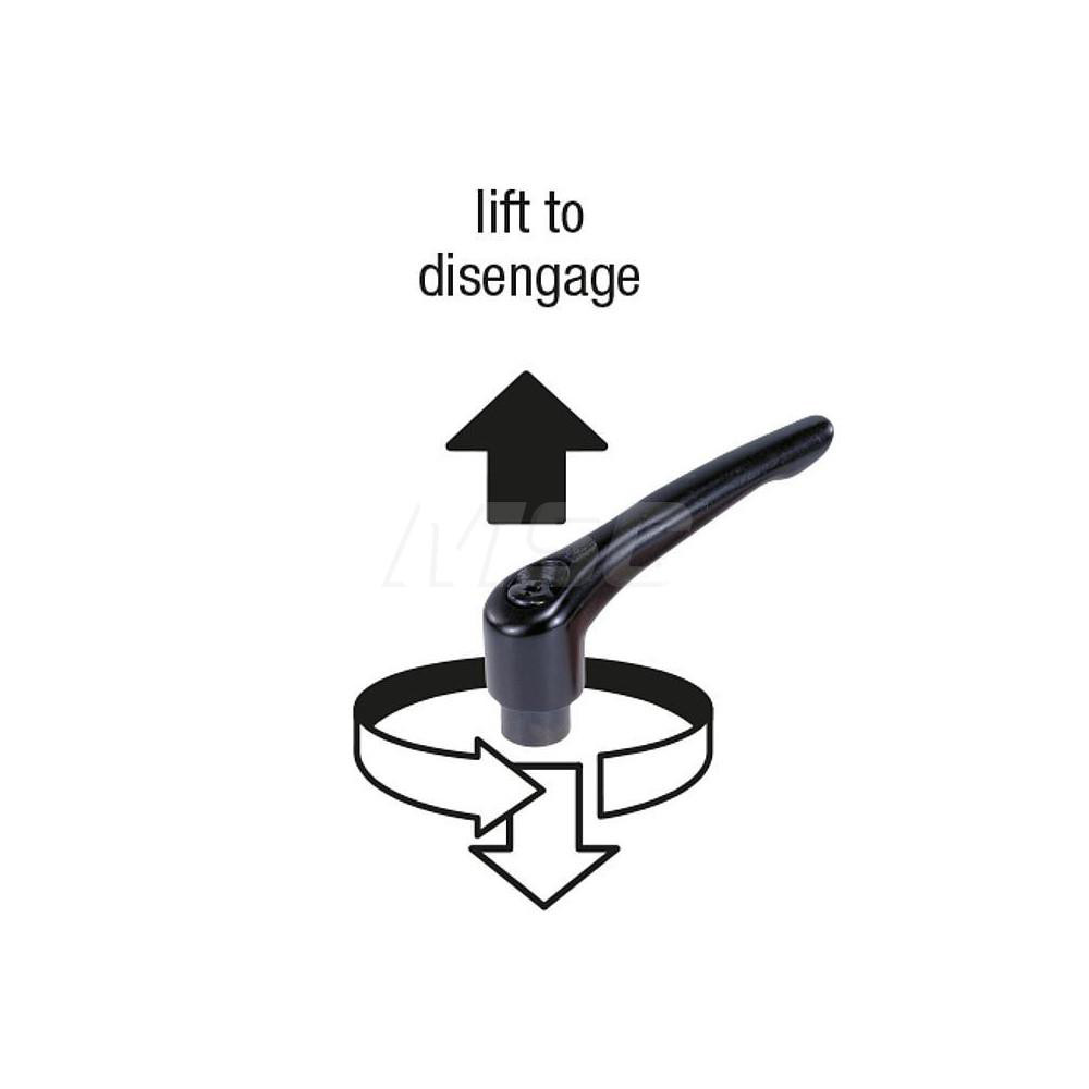 KIPP - Adjustable Clamping Handle: Adjustable, 1/4-20 Thread, Die Cast ...