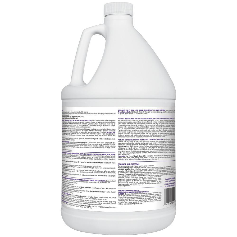 Simple Green® - d Pro, 5 One Step Disinfectant, 1 gal Bottle | MSC Direct