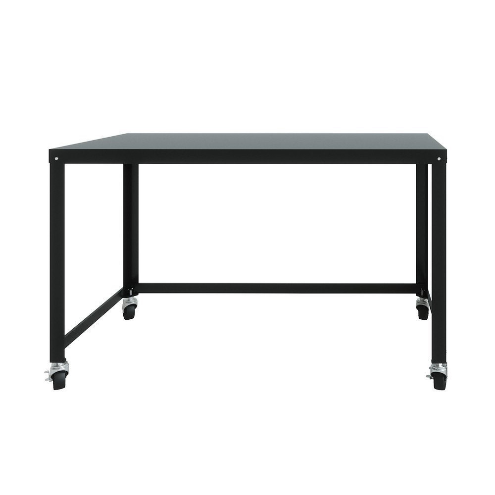 Space Solutions - Steel Base Computer Desk: Steel Top, Black | MSC Direct