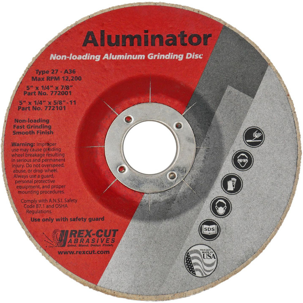 Rex Cut Abrasives - Deburring Wheel: 5" Dia, 1/8" Face Width, 7/8" Hole ...