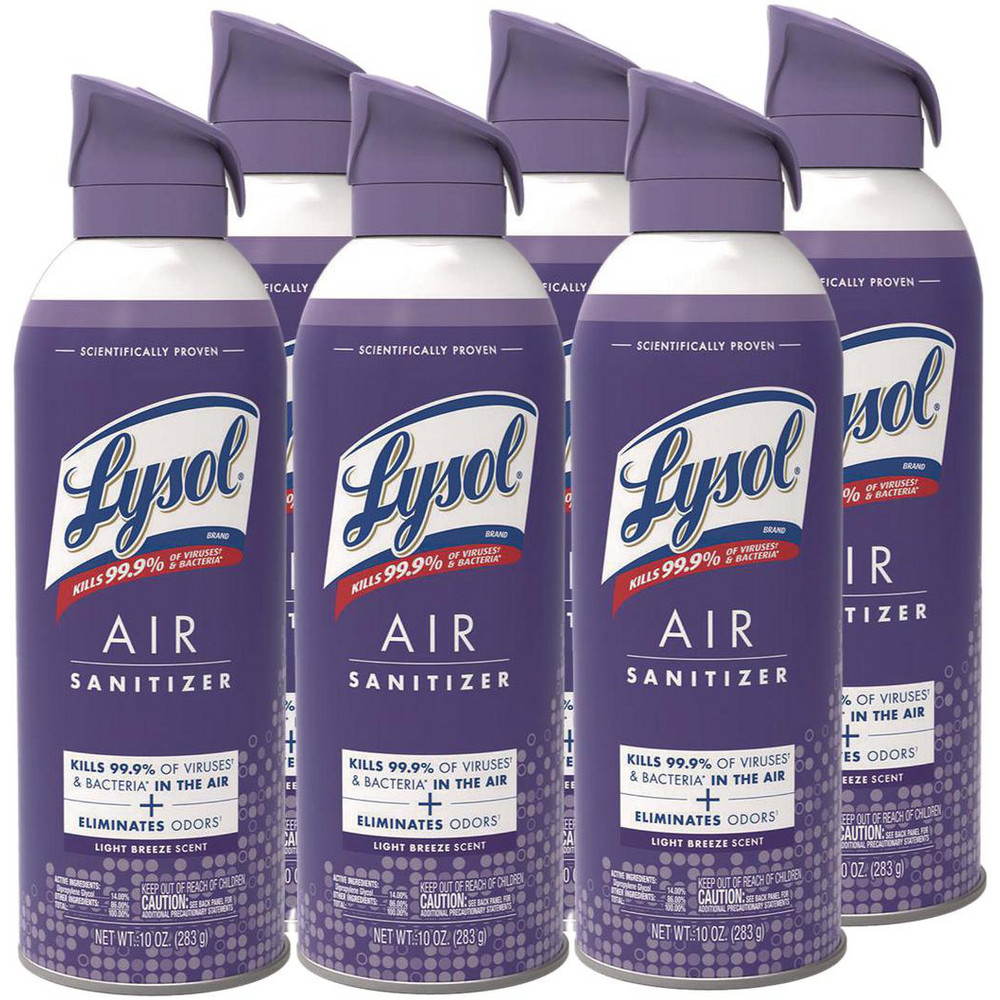 Lysol - Air Sanitizer Spray, Light Breeze Scent, 10 oz Aerosol Can, 6 ...