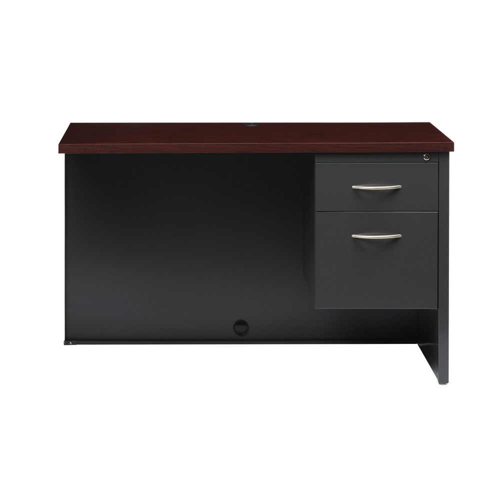 Hirsh - Steel Base Right Pedestal Desk: Woodgrain Laminate Top ...