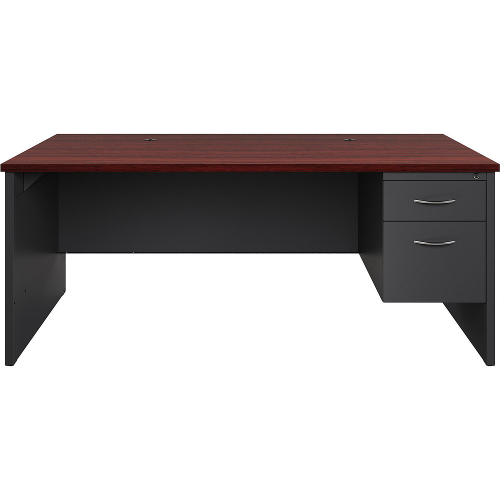 Hirsh - Steel Base Modular Desk: Woodgrain Laminate Top, Black & Walnut ...