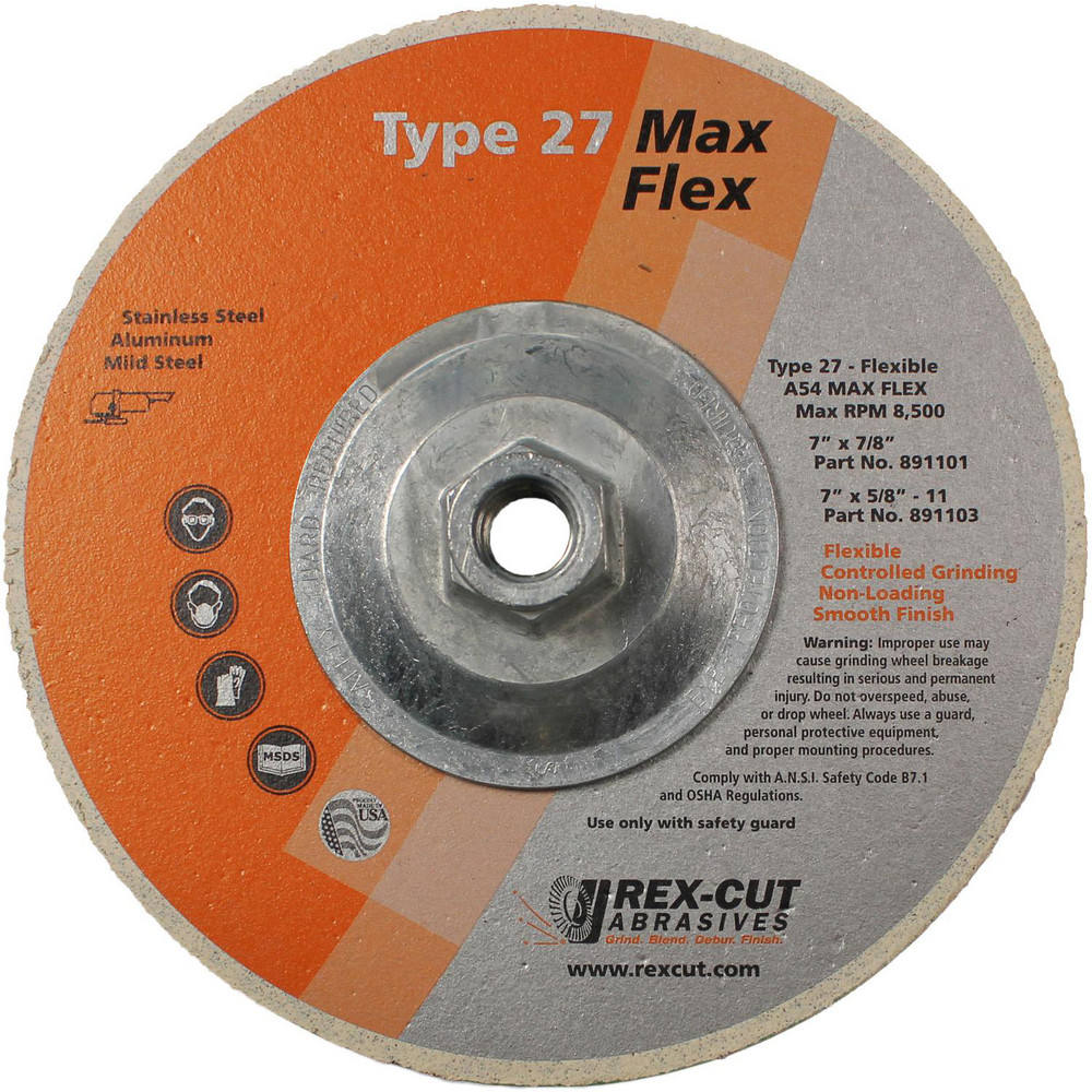 Rex Cut Abrasives - Deburring Wheel: 7" Dia, 3/16" Face Width, 1/8 ...