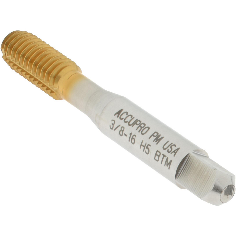 Accupro - Thread Forming Tap: 3/8-16 UNC, Bottoming Chamfer, High-Speed Steel, Titanium Nitride ...