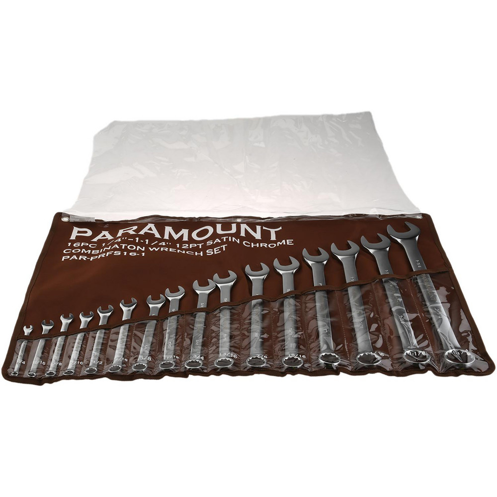 Paramount - Combination Wrench Set: 16 Pc, 1/4 to 1-1/8" Wrench, Inch ...