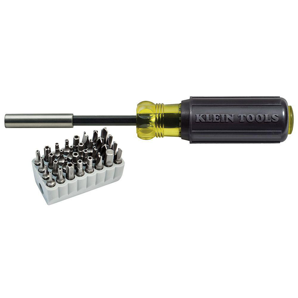 Klein Tools - Magnetic Screwdriver with 32-Piece Tamperproof Bit Set ...