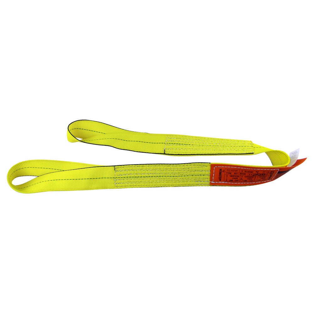 Lift-All - Twisted Eye & Eye, Type 4 Web Sling: 9' Long, 2" Wide, 2400 ...