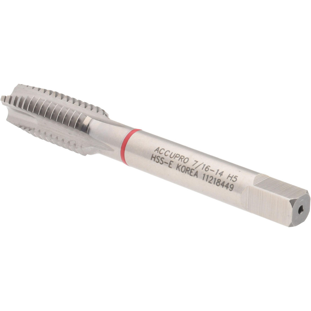 Accupro - Spiral Point Tap: 7/16-14 4 Flutes, Plug Chamfer, HSS-E ...
