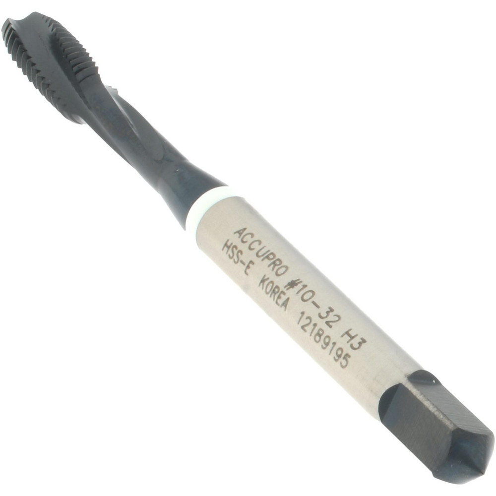 Accupro - Spiral Flute Tap: #10-32, 3 Flute, Modified Bottoming Chamfer ...
