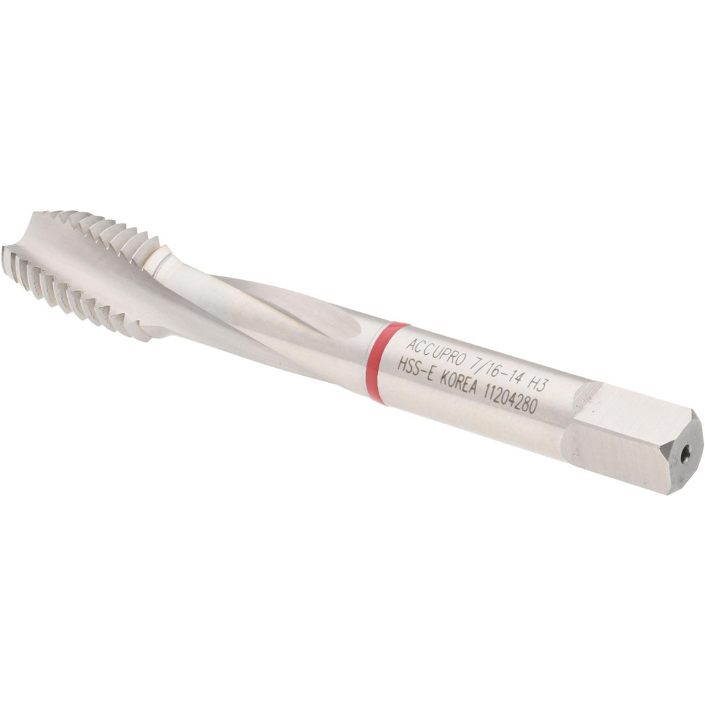 Accupro - Spiral Flute Tap: 7/16-14, UNC, 3 Flute, Modified Bottoming ...