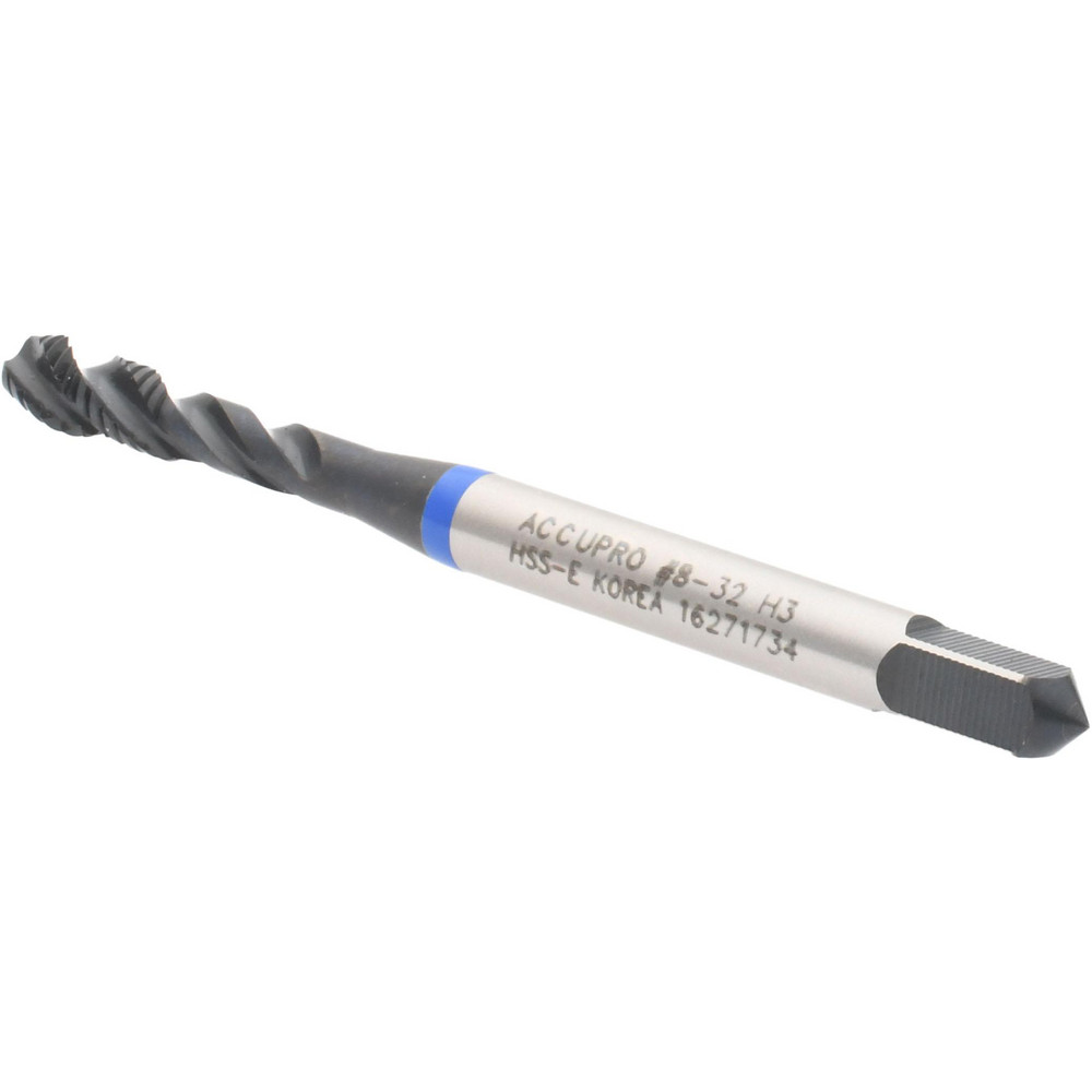 Accupro - Spiral Flute Tap: #8-32, UNC, 3 Flute, Modified Bottoming ...