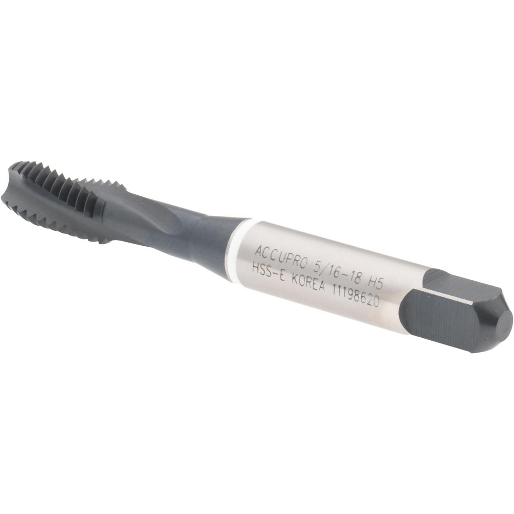 Accupro - Spiral Flute Tap: 5/16-18, UNC, 3 Flute, Modified Bottoming ...