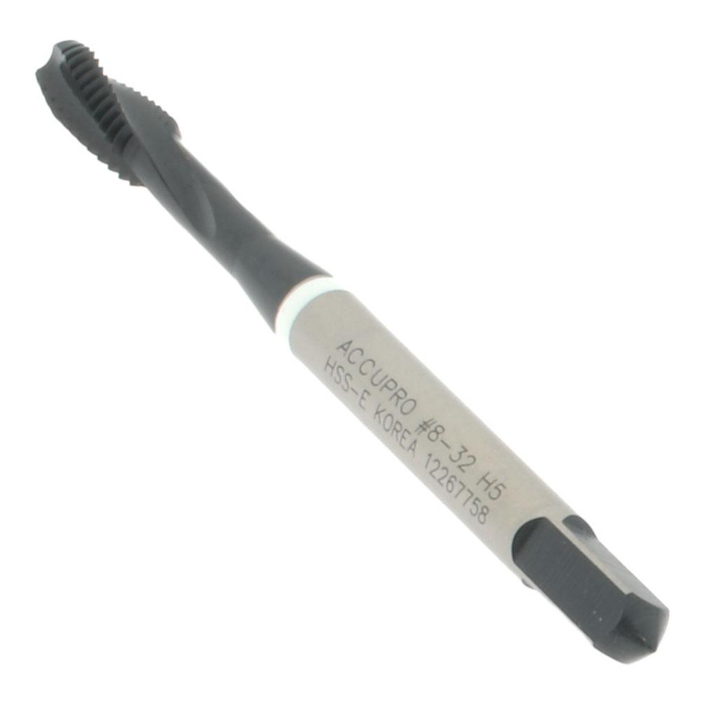 Accupro - Spiral Flute Tap: #8-32, UNC, 3 Flute, Modified Bottoming ...