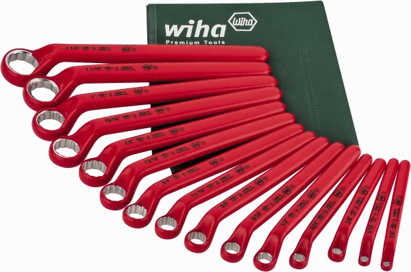 Wiha - 15 Pc, 1/4 - 1-1/4", Insulated Deep Offset Wrench Set - 62756663 ...
