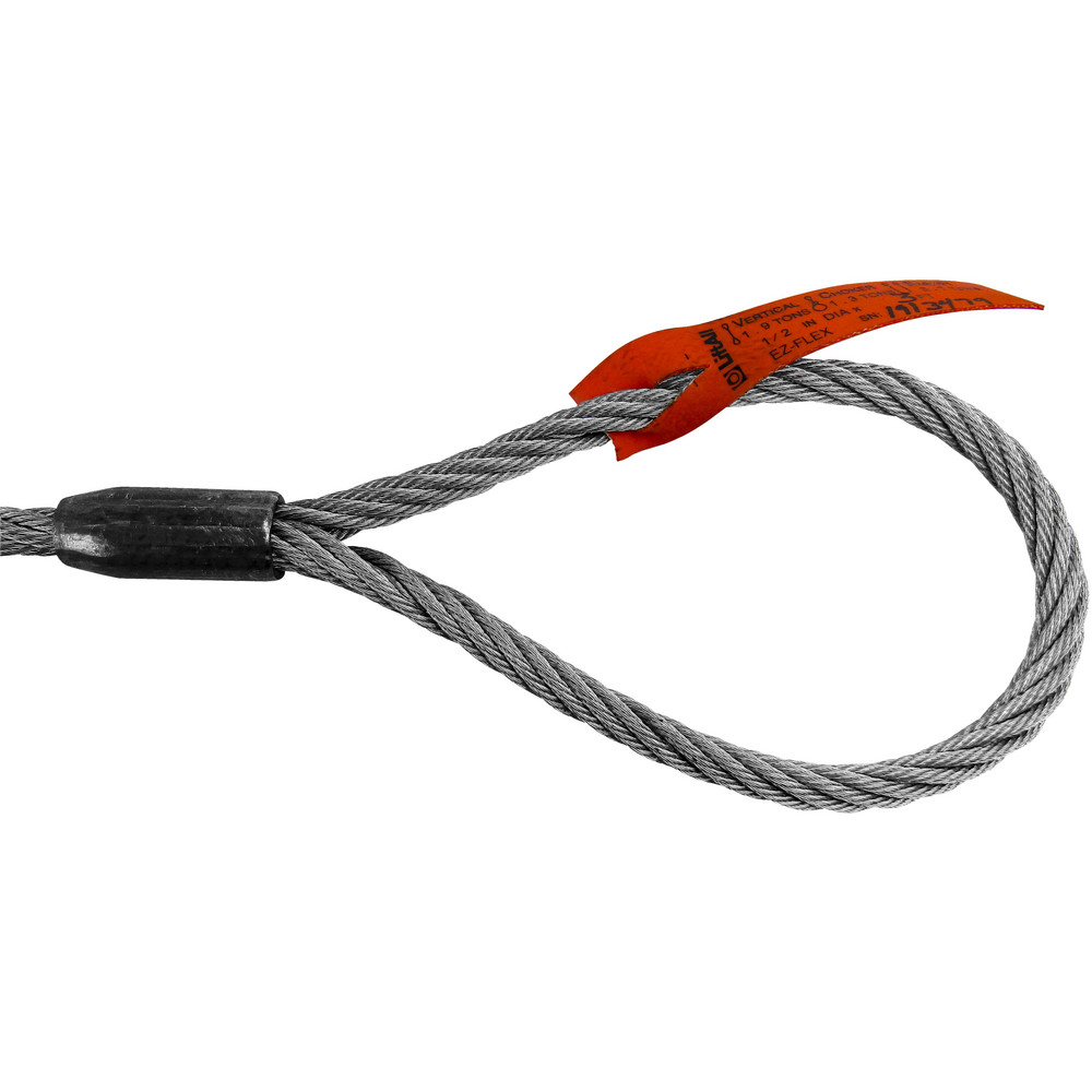 Lift-All - Eye & Eye Wire Rope Sling: 5/16" Dia, 6' Long, 2000 lb ...